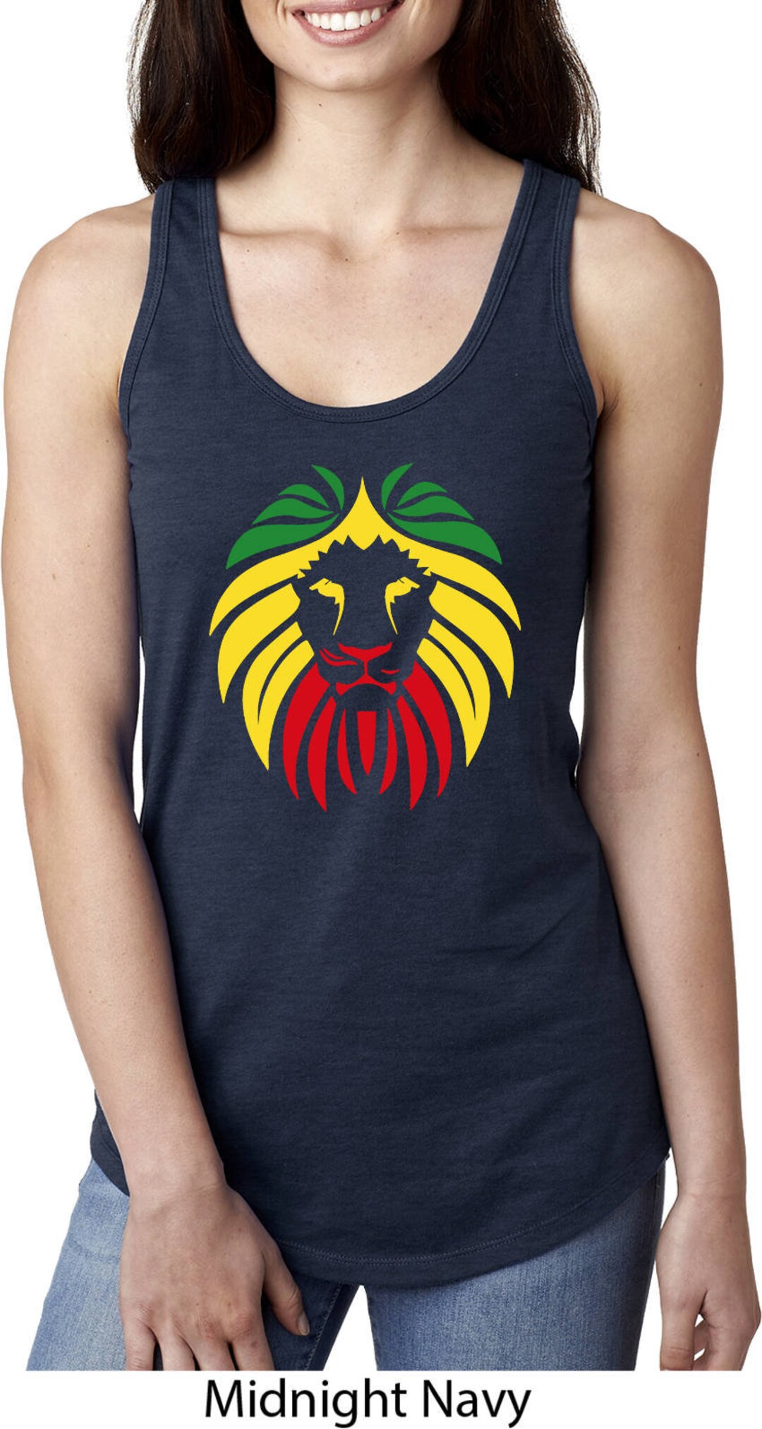Ladies Rasta Lion Head Ideal Tank Top LIONHEAD-N1533 - Etsy