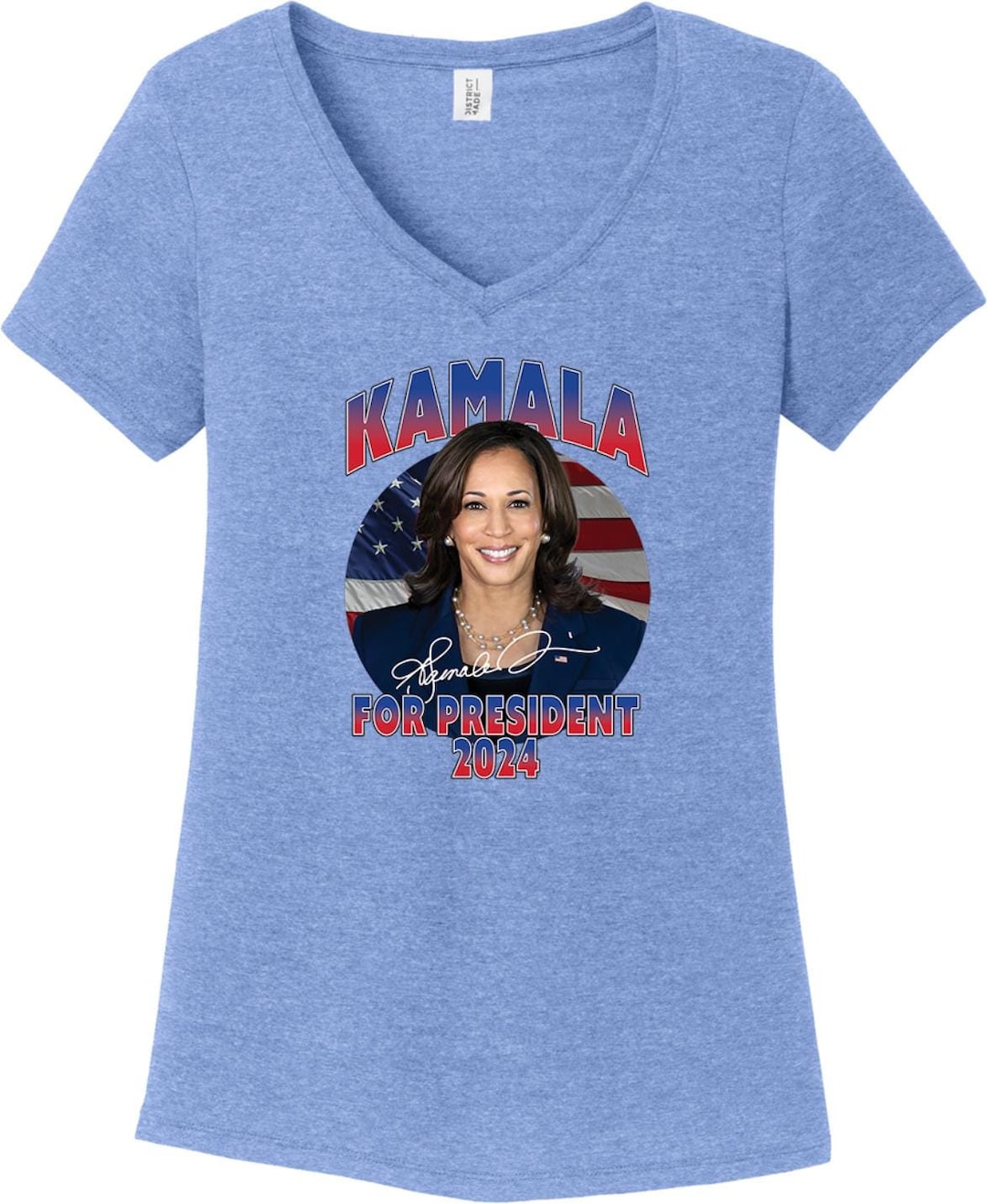 2024 Kamala for President Gradient Ladies Tri-blend V-neck Shirt ...