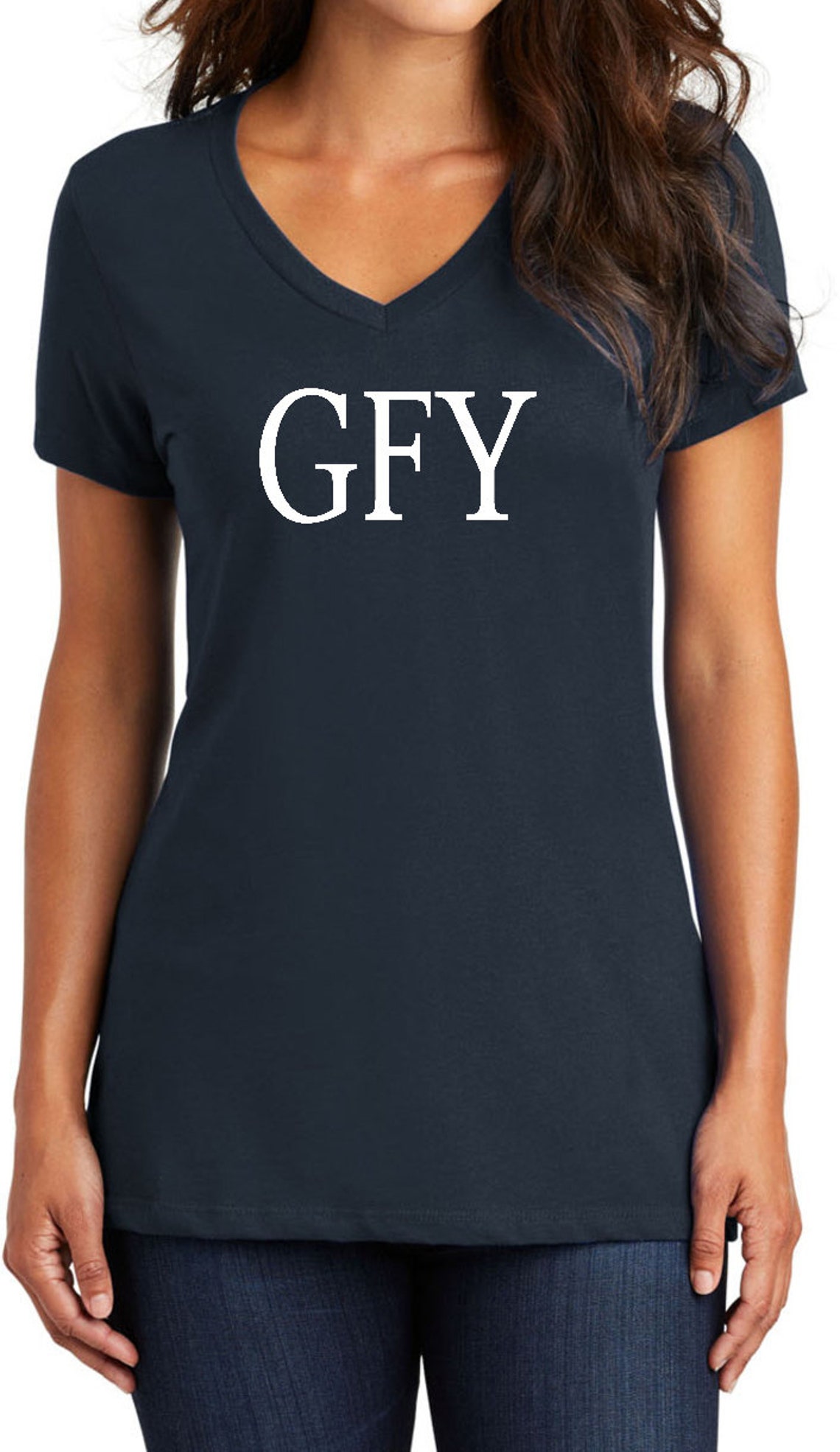 GFY Ladies V-Neck Shirt GFY-DM1170L | Etsy