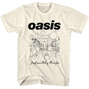 Oasis Definitely Maybe Line Art Room Logo Cream Shirt - Etsy
