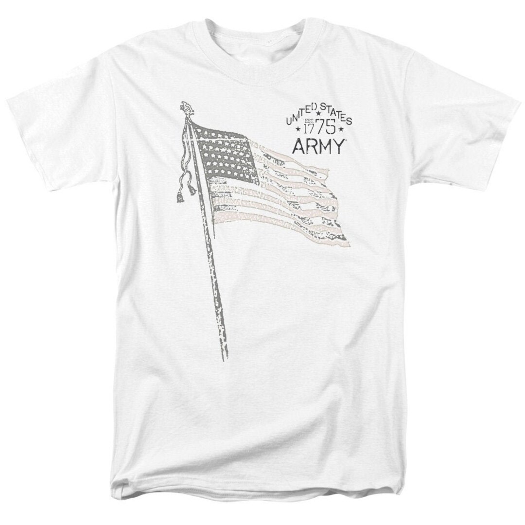 U.S. Army Distressed American Flag White Shirts - Etsy
