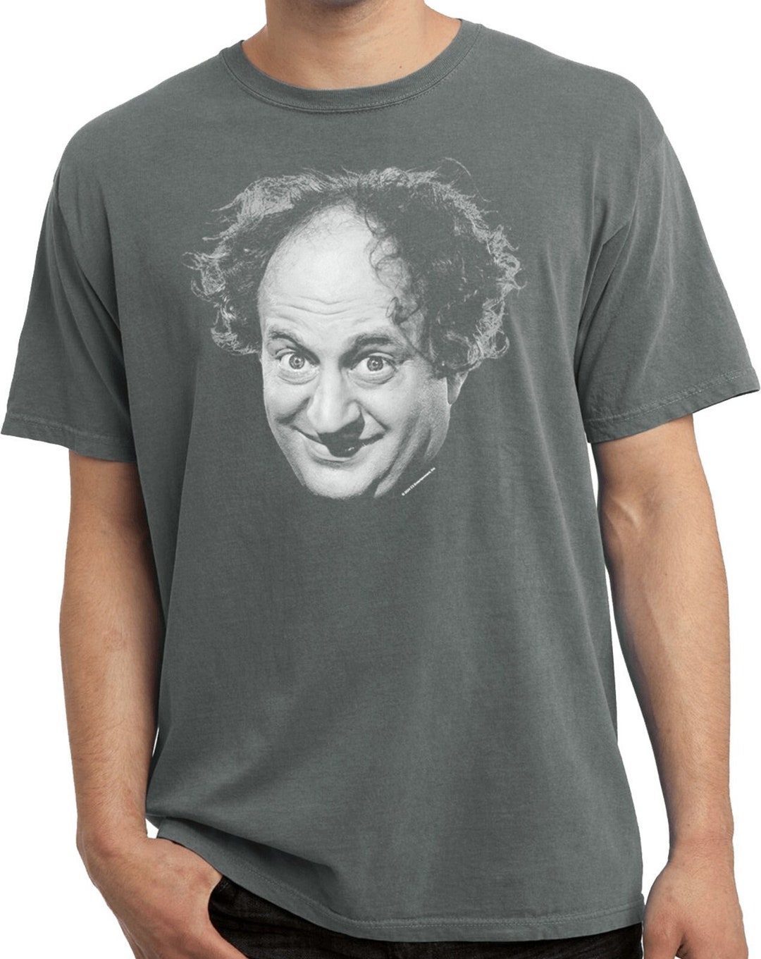 The Three Stooges Larry Face Adult Unisex Pigment Dyed Tee T-shirt ...