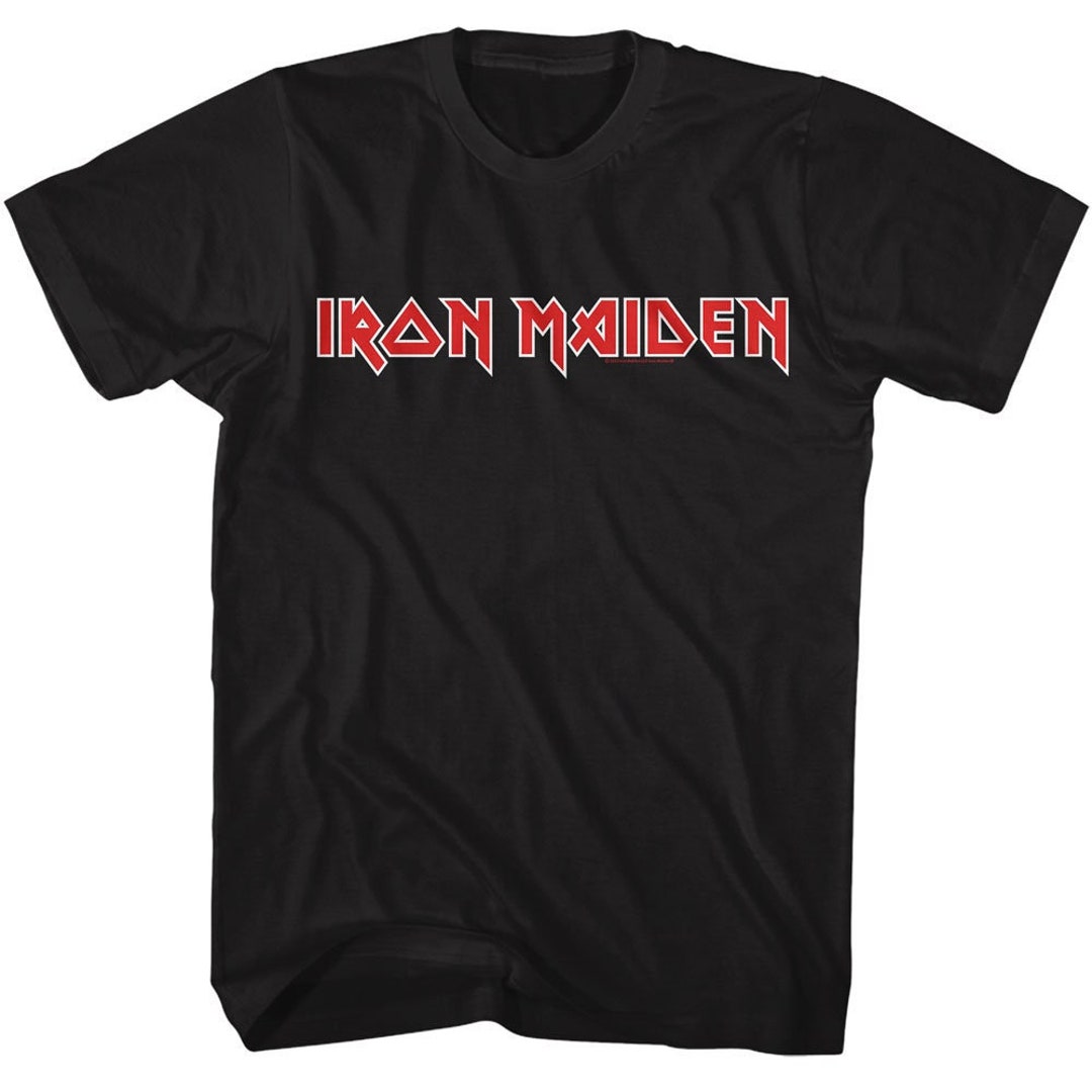 Iron Maiden Red Logo Graphic T‑shirt Retro Heavy Metal Band Tee Unisex ...