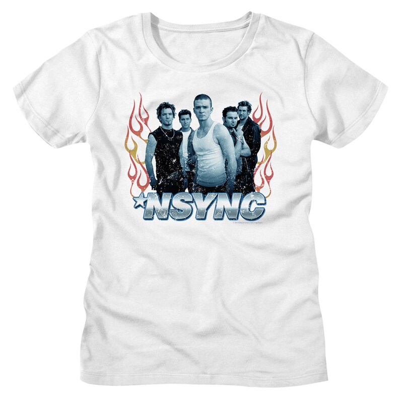 NSYNC Flames Group Picture White Shirts - Etsy