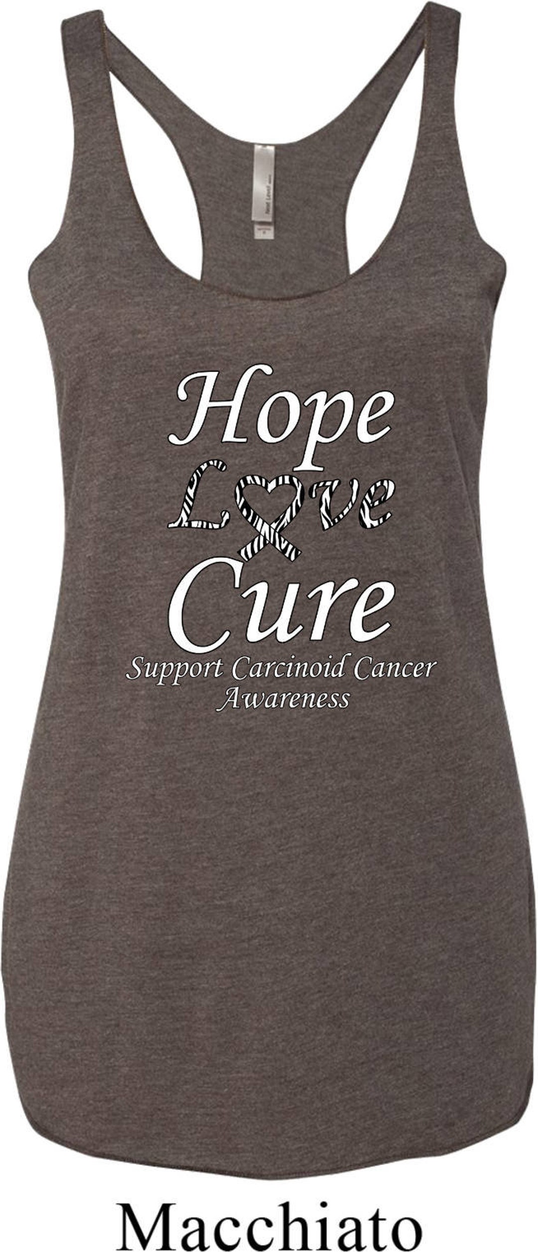 Ladies Hope Love Cure Support Carcinoid Cancer Awareness Tri Blend ...