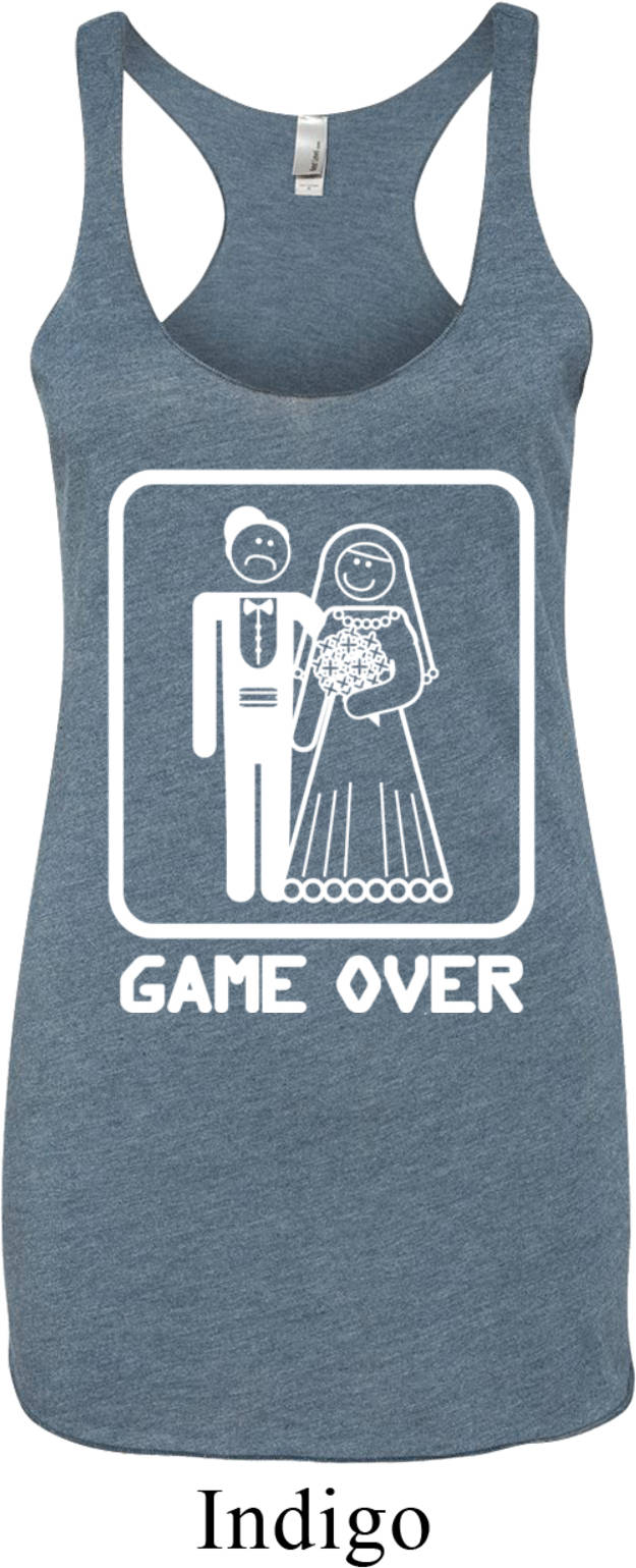 White Game Over Ladies Tri Blend Racerback Tank Top WGAMEOVER-NL6733 - Etsy