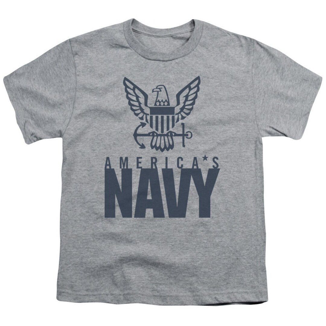 U.S. Navy Eagle Logo Kid's Athletic Heather T-shirts - Etsy