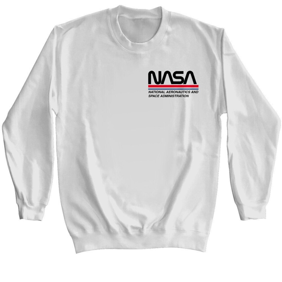 NASA Pocket Logo White Sweatshirts - Etsy