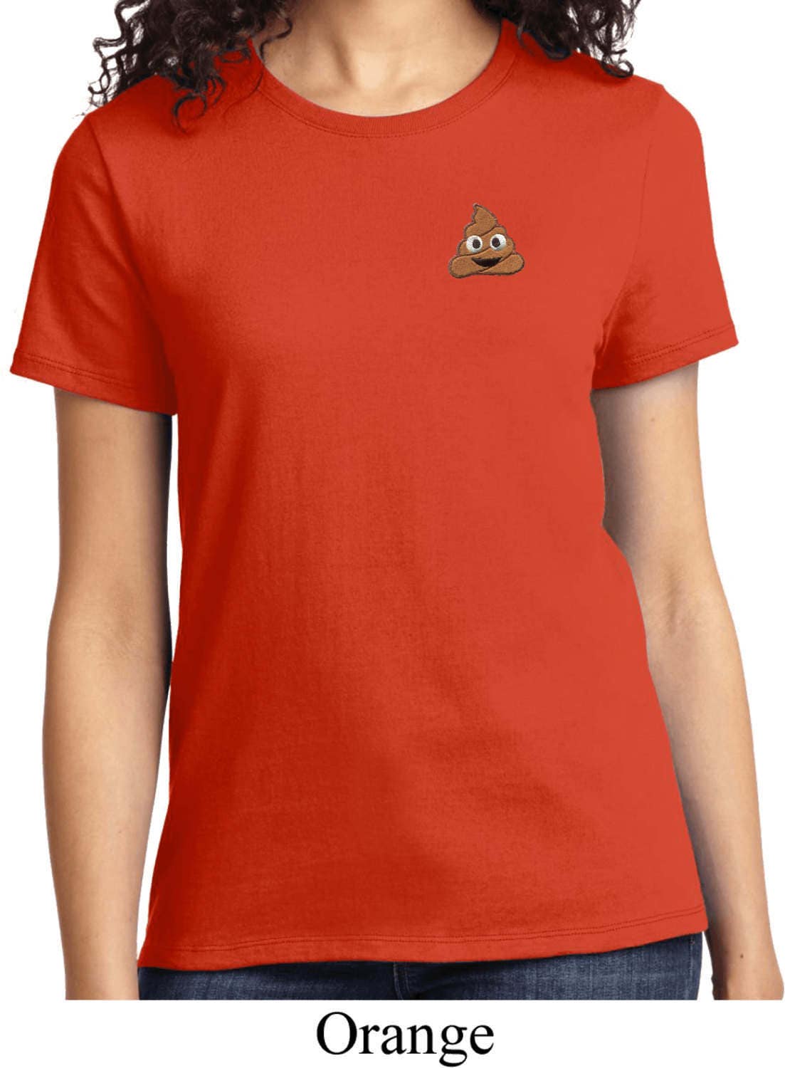 Ladies Poop Emoji Patch Pocket Print Tee T-shirt POOP-PP-LPC61 - Etsy