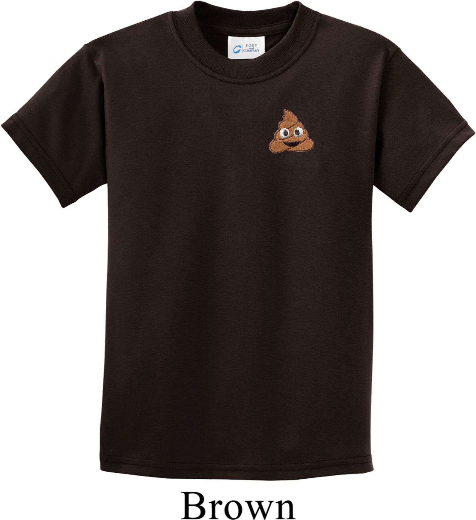 Poop Emoji Patch Pocket Print Kid's Shirt POOP-PP-PC61Y - Etsy