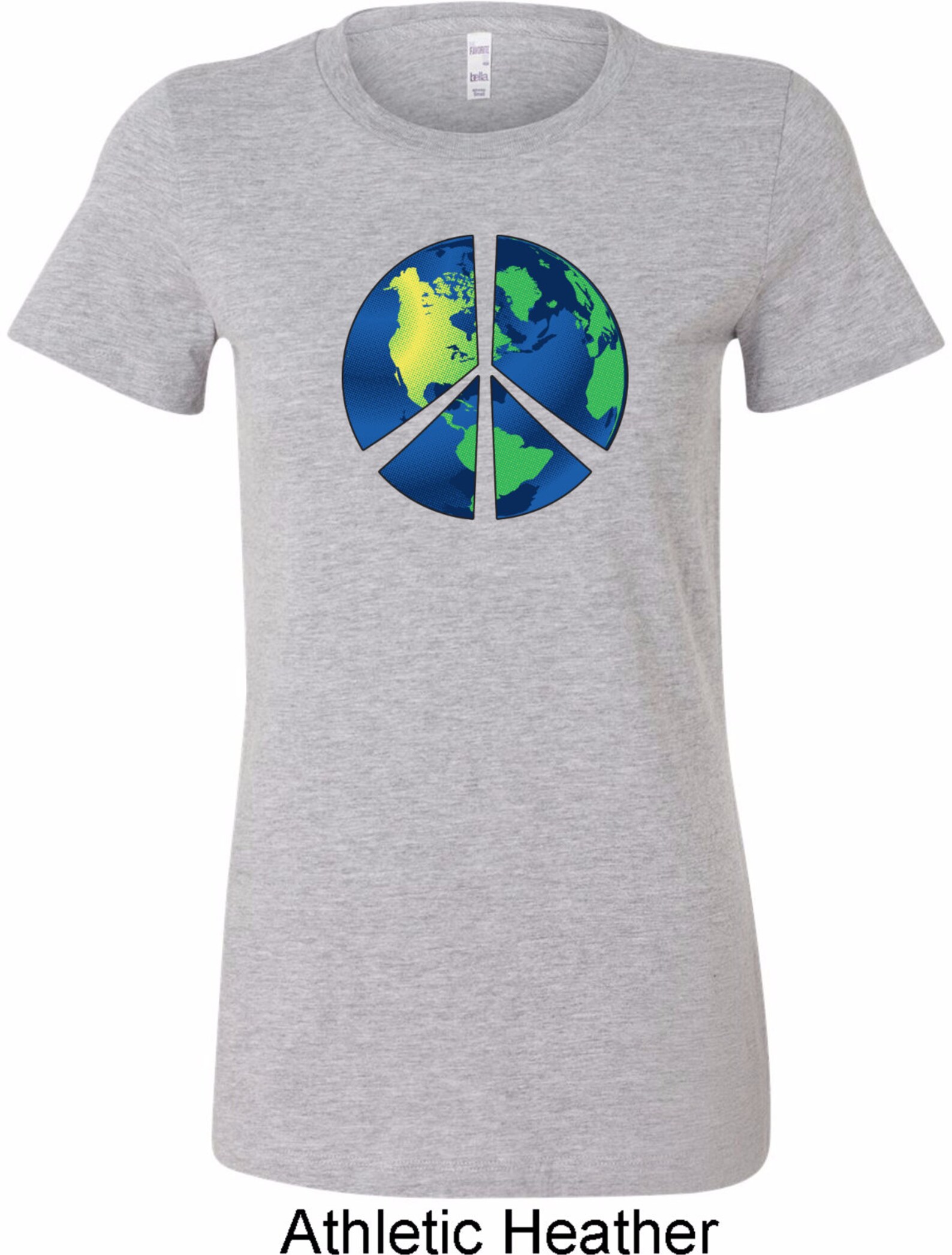 Ladies Peace Blue Earth Longer Length Tee T-shirt BLUEEARTH-6004 - Etsy