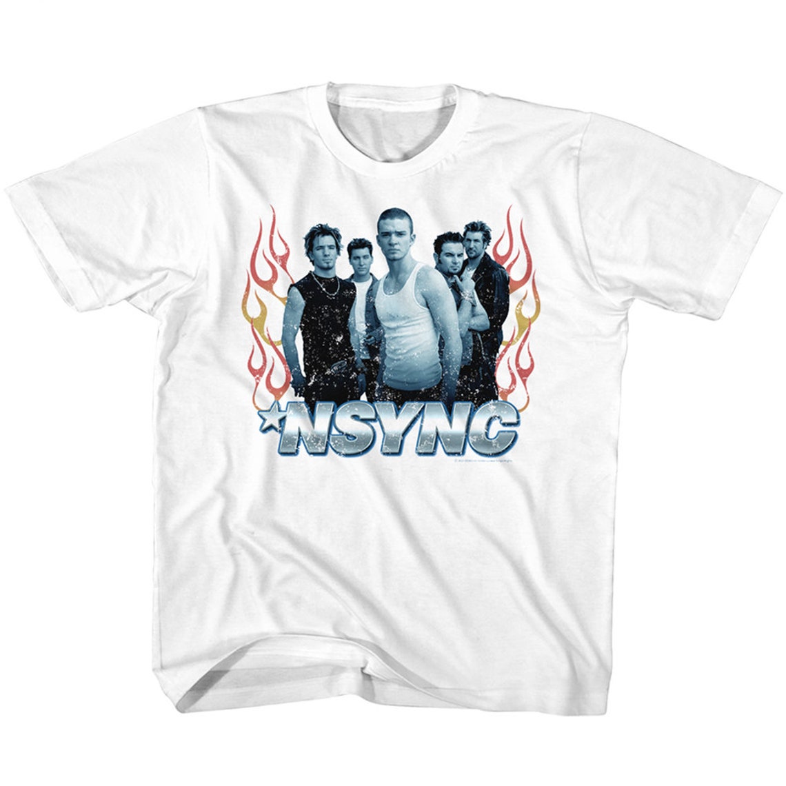 NSYNC Flames Group Picture White Shirts - Etsy