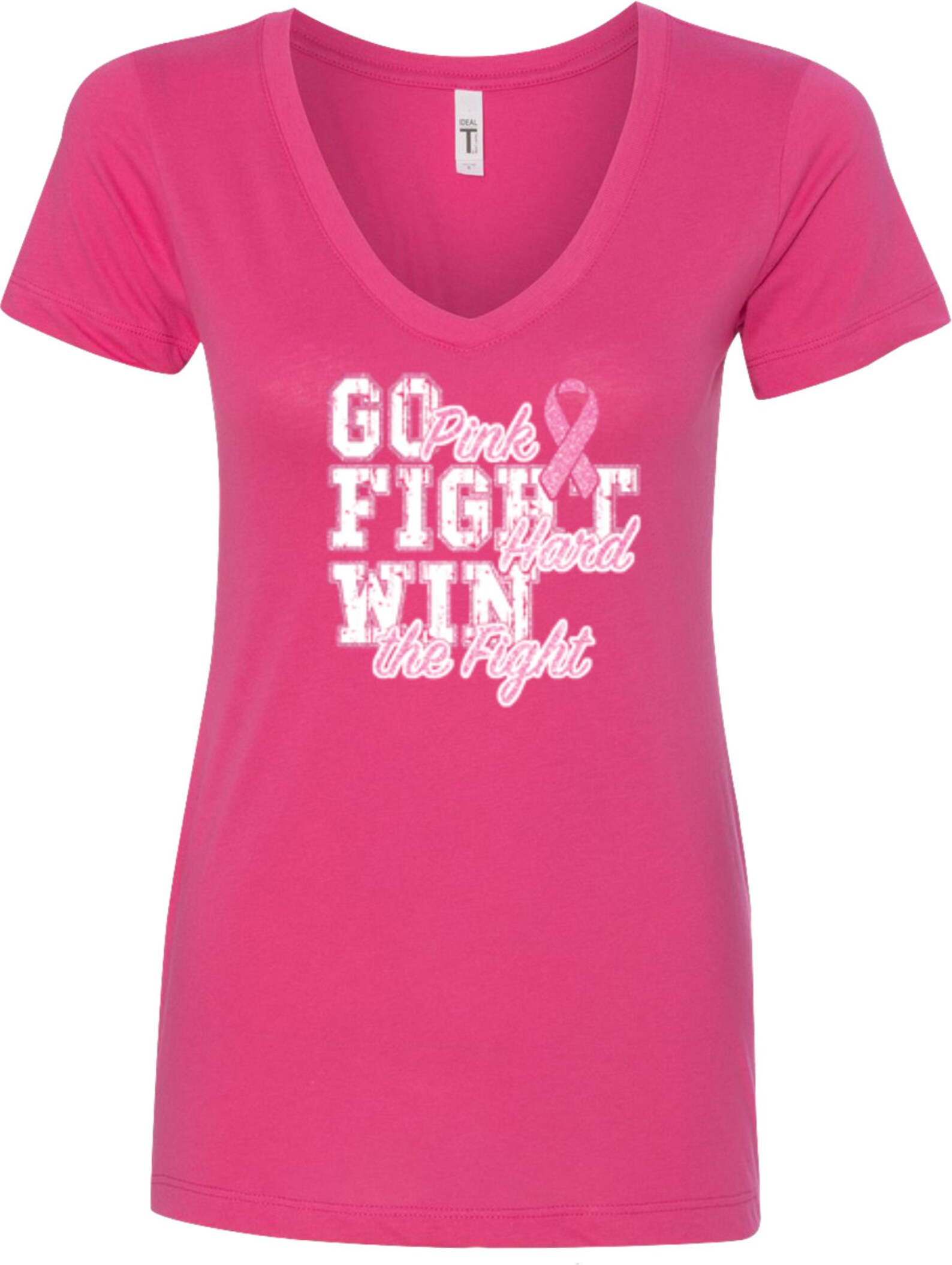 Go Pink Fight Hard Win the Fight Ladies Breast Cancer - Etsy