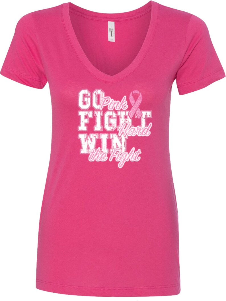 Go Pink Fight Hard Win the Fight Ladies Breast Cancer - Etsy