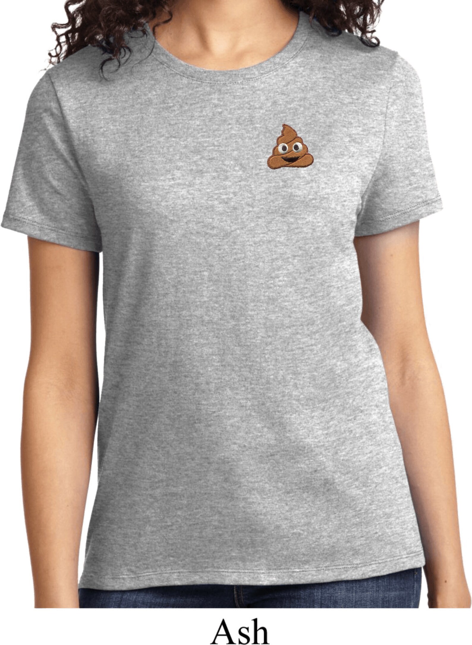 Ladies Poop Emoji Patch Pocket Print Tee T-shirt POOP-PP-LPC61 - Etsy