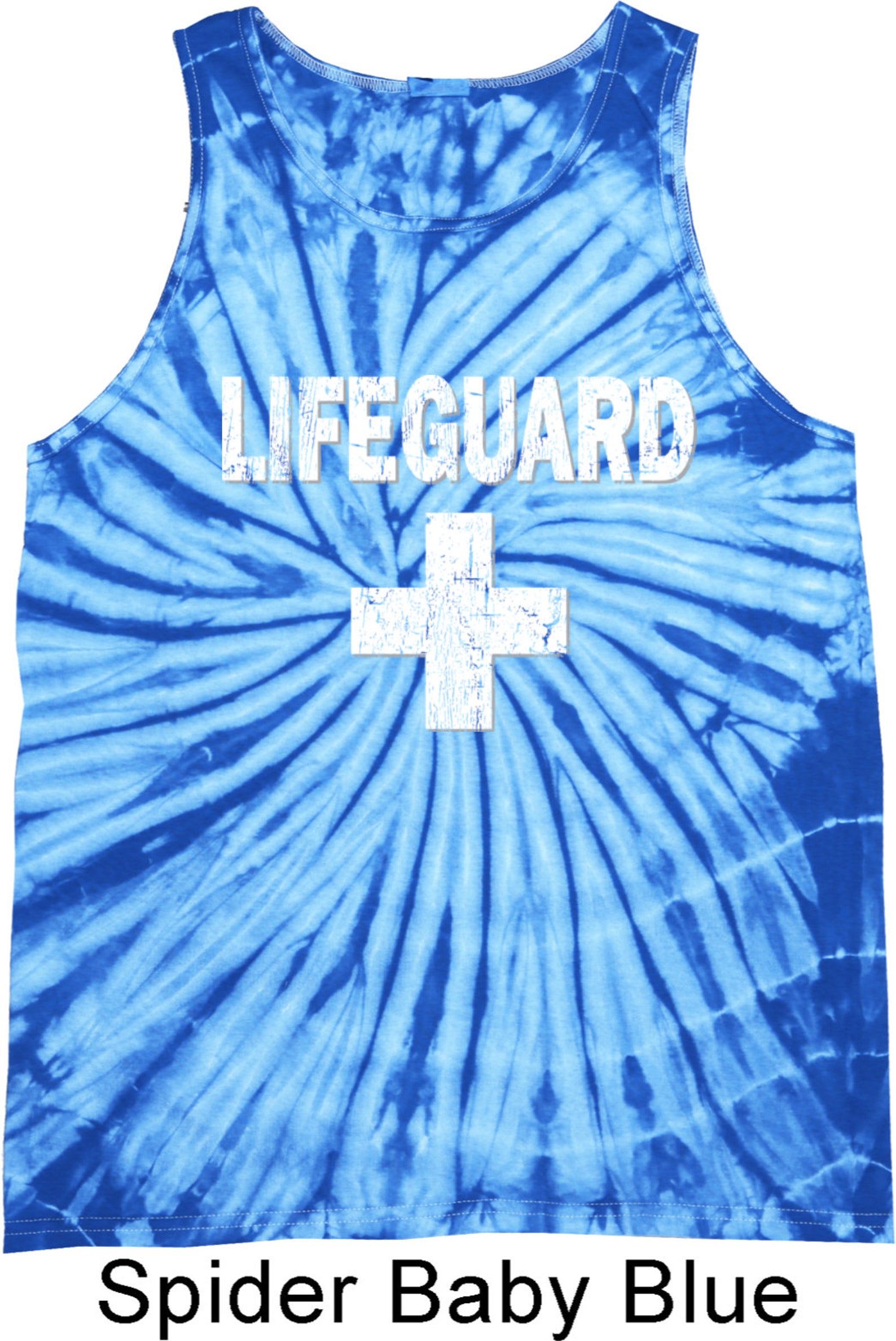 Distressed Lifeguard Adult Tie Dye Tank Top DLIFEGUARD-3500 - Etsy