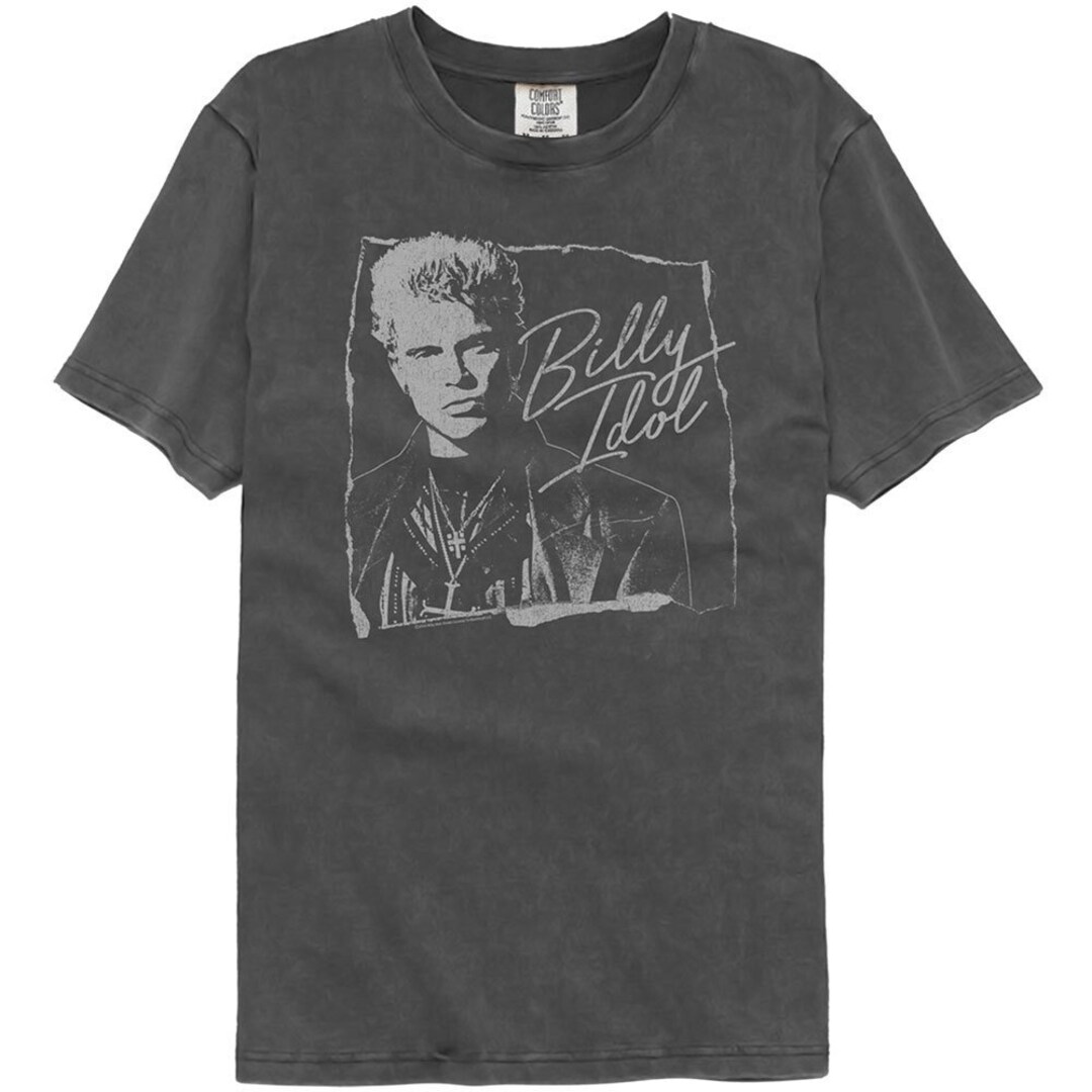 Billy Idol Torn and Cursive Charcoal Shirt - Etsy Canada
