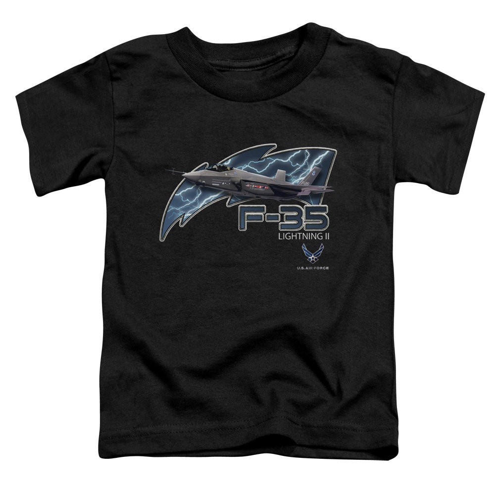 U.S. Air Force F-35 Lightning II Kid's Black T-Shirts | Etsy