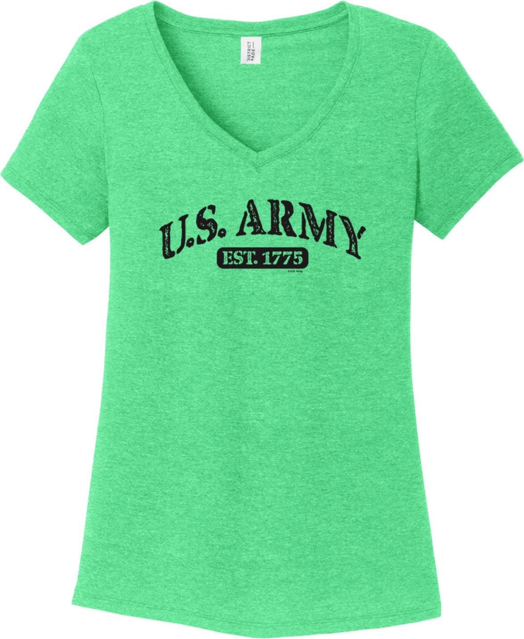 U.S. Army Star 1775 Distressed Print Ladies Tri-blend V-neck Shirt ...
