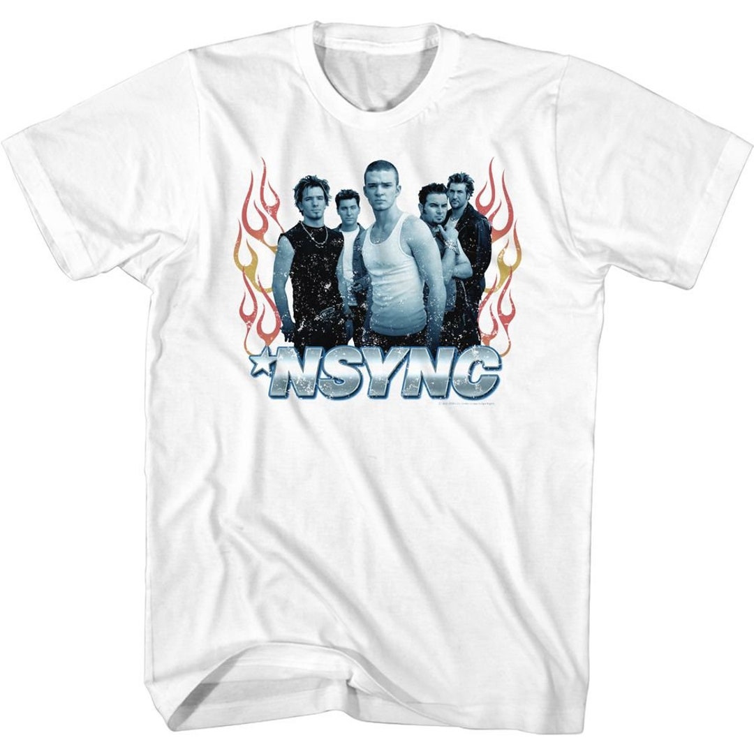 NSYNC Flames Group Picture White Shirts - Etsy