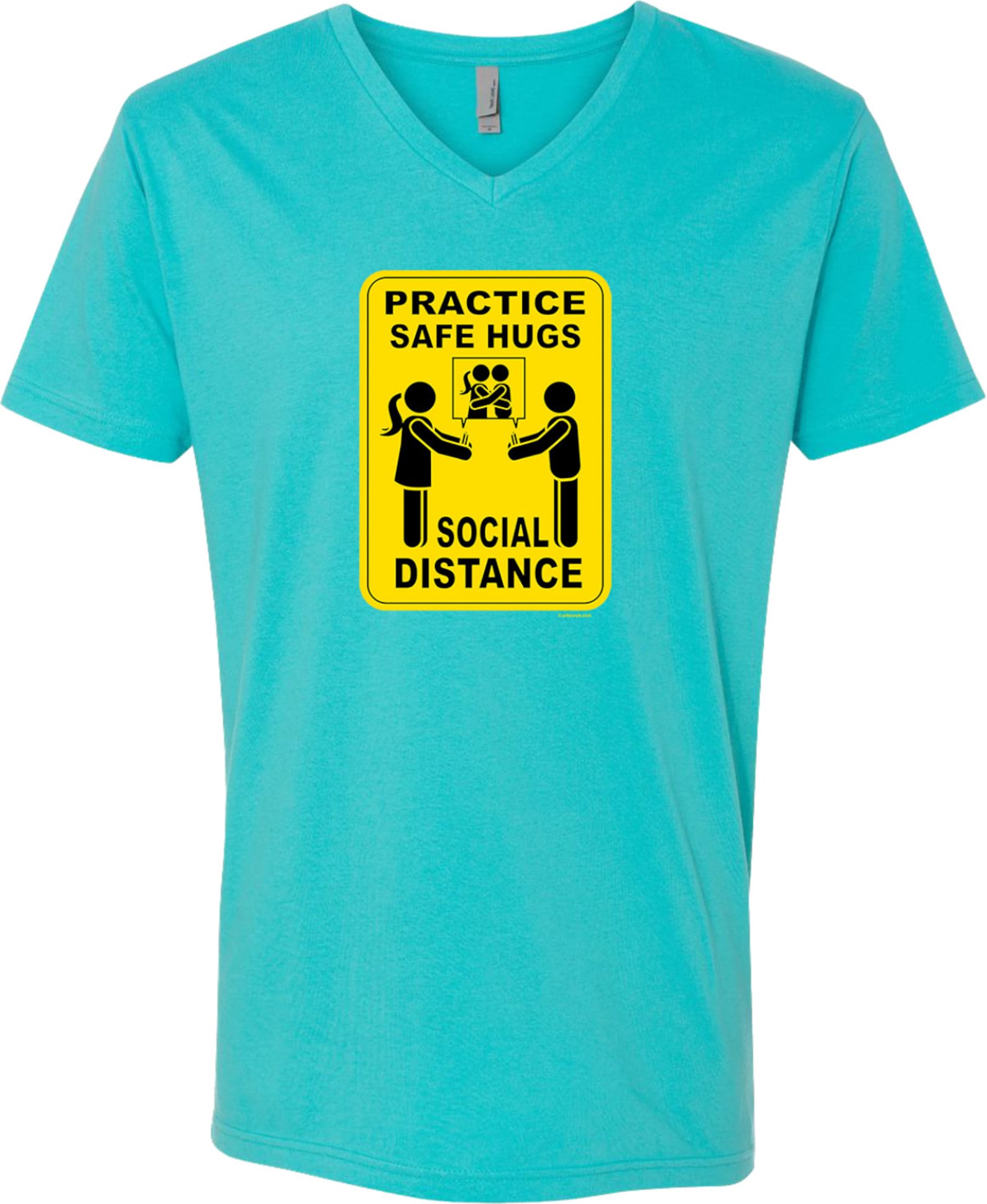 Practice Safe Hugs Social Distancing V-neck T-shirt SAFE-N3200 - Etsy