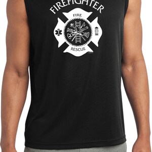 Firefighter Fire Rescue Men's Sleeveless Moisture Wicking Tank Top ...