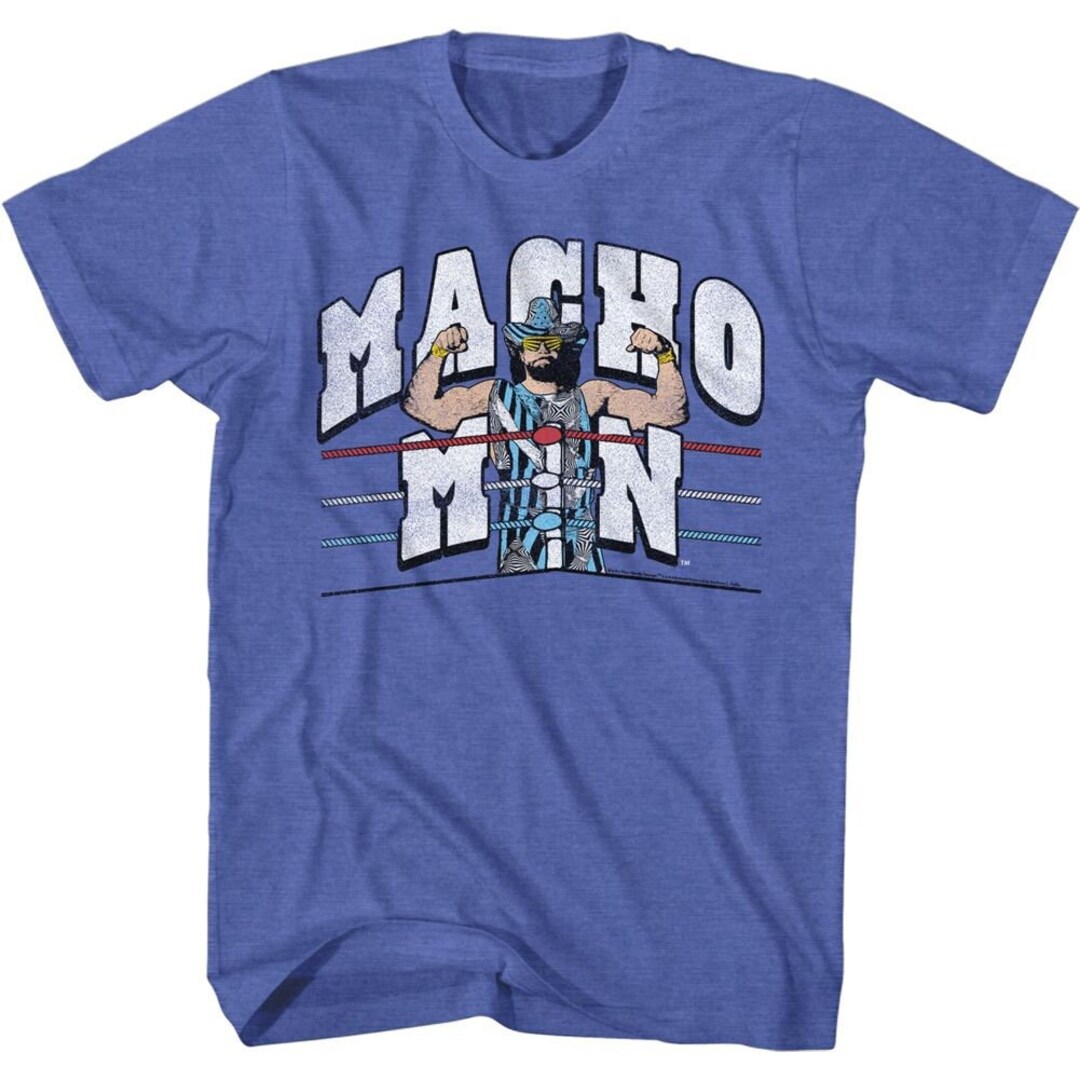 Macho Man in the Ring Distressed Heather Blue Shirts - Etsy