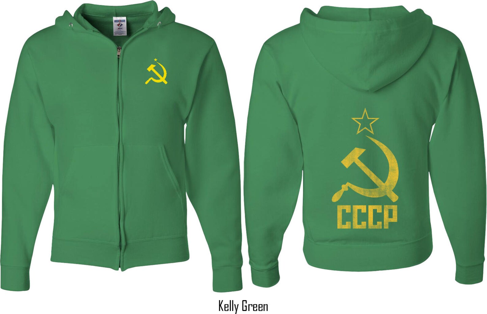 Distressed CCCP Front & Back Print Adult Unisex Full Zip Hoody - Etsy