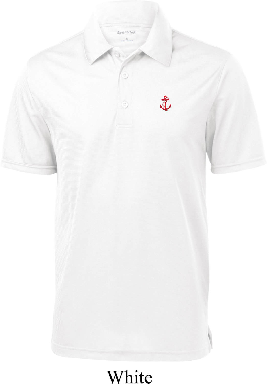 Men's Red Anchor Patch Pocket Print Textured Polo Tee - Etsy