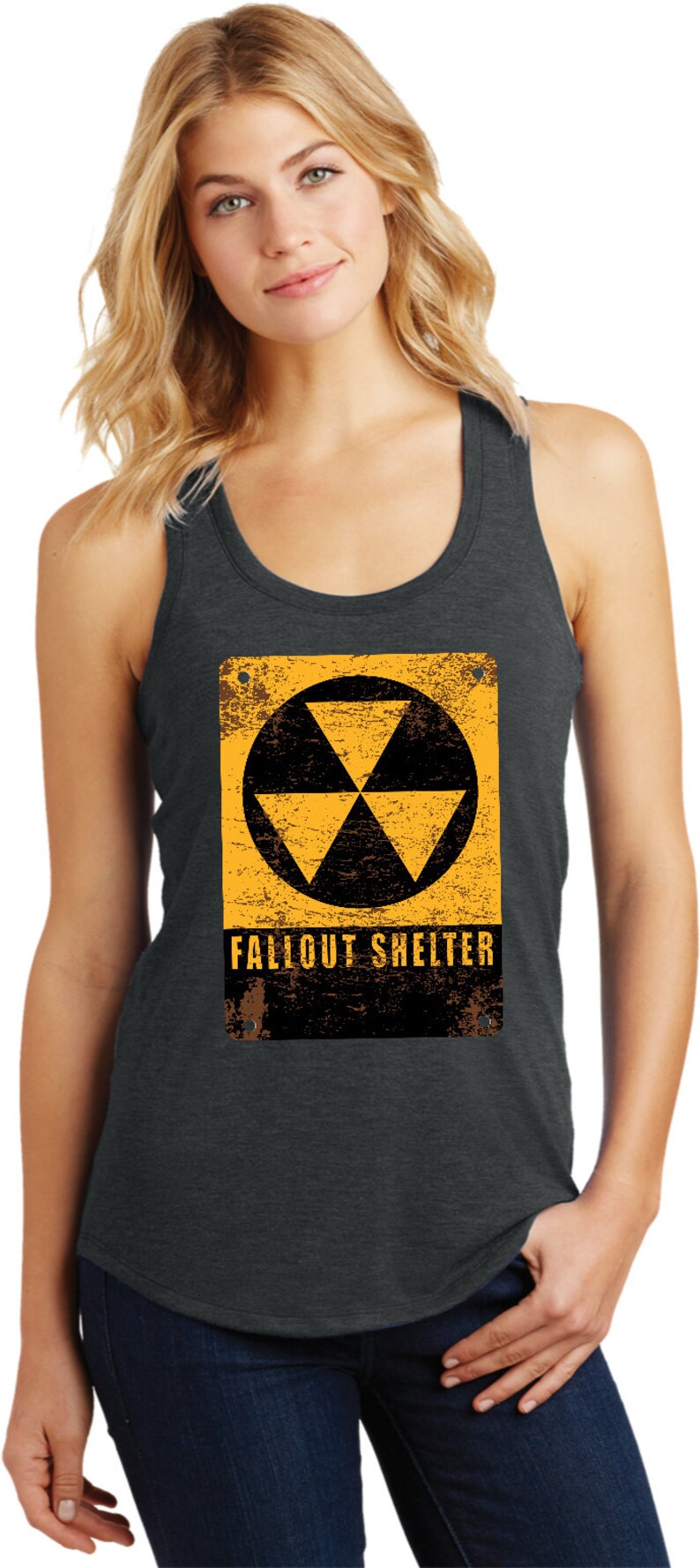 Radioactive Fallout Shelter Ladies Racer Back Tank Top - Etsy