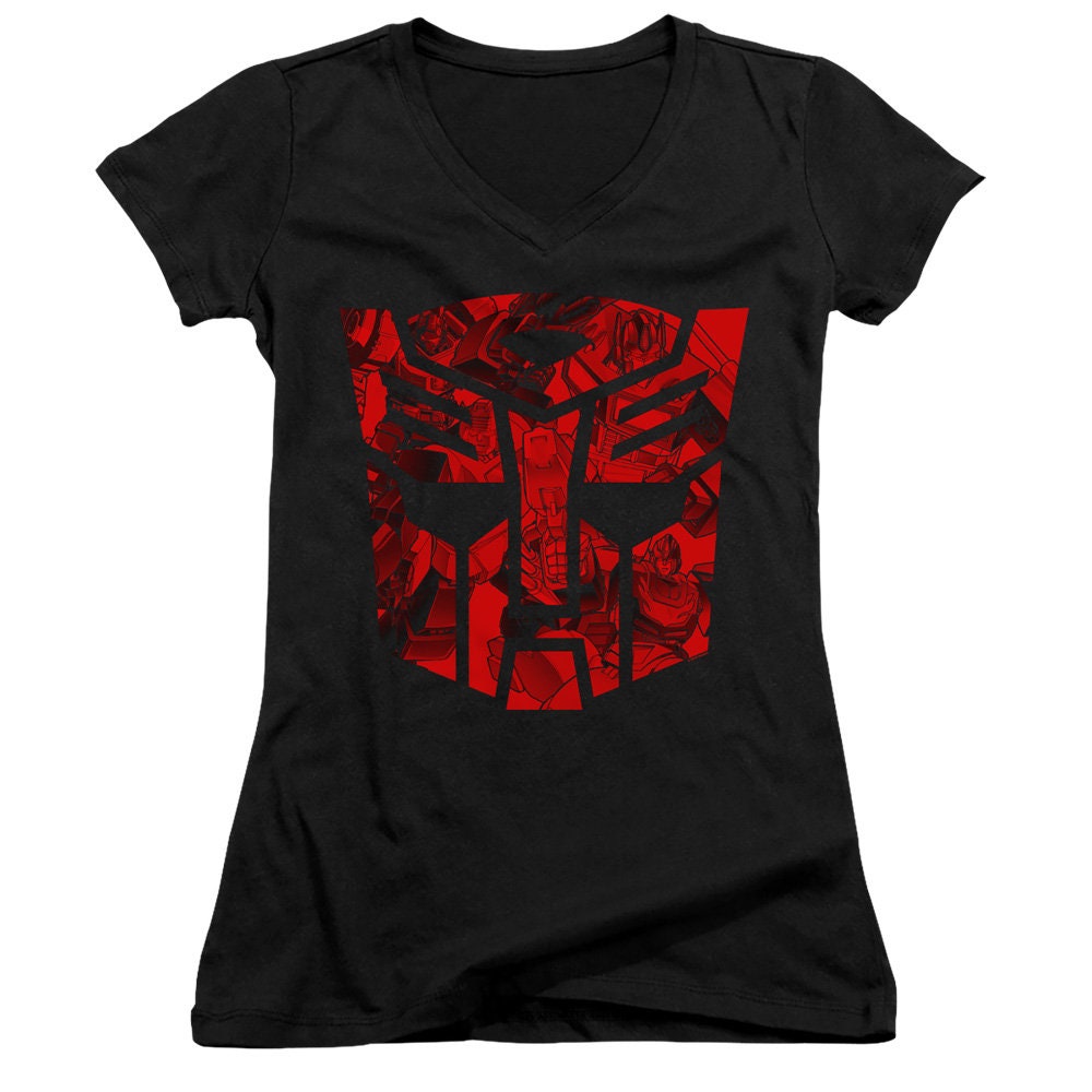 Transformers Imprinted Autobot Logo Juniors and Women Black | Etsy