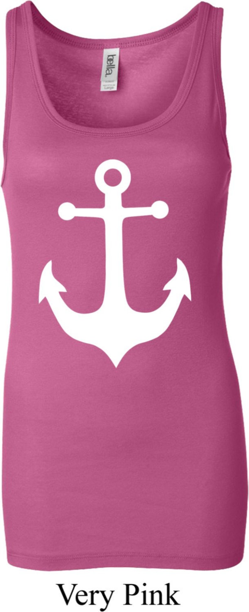 Ladies Sailing Tanktop White Anchor Cruise Longer Length Tank | Etsy