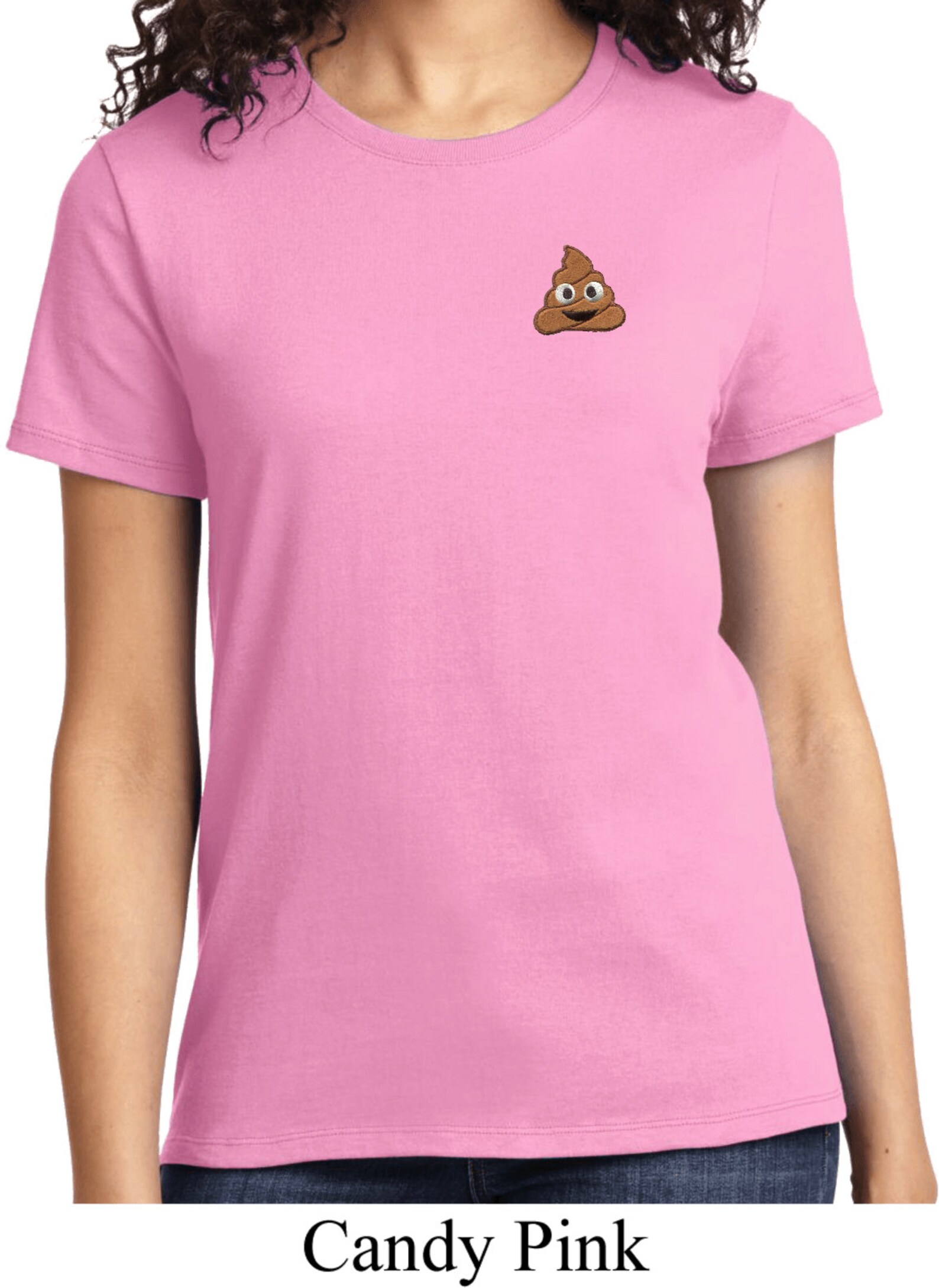 Ladies Poop Emoji Patch Pocket Print Tee T-shirt POOP-PP-LPC61 | Etsy