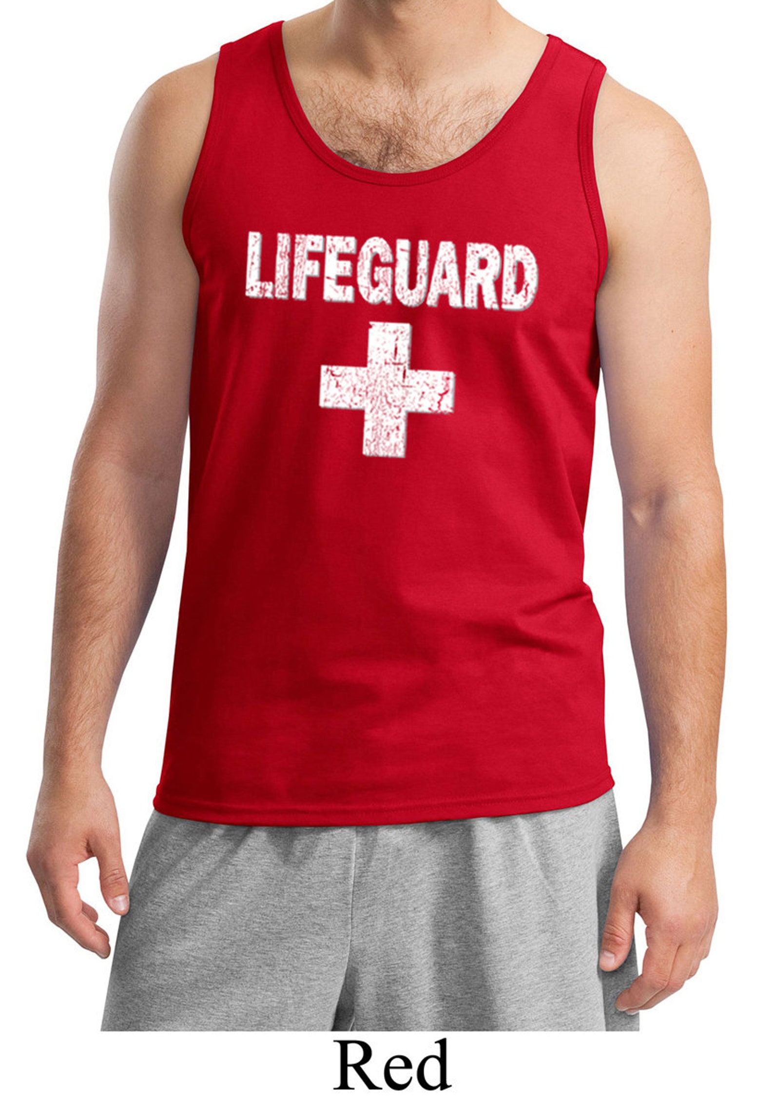 Men's Distressed Lifeguard Tank Top - Etsy