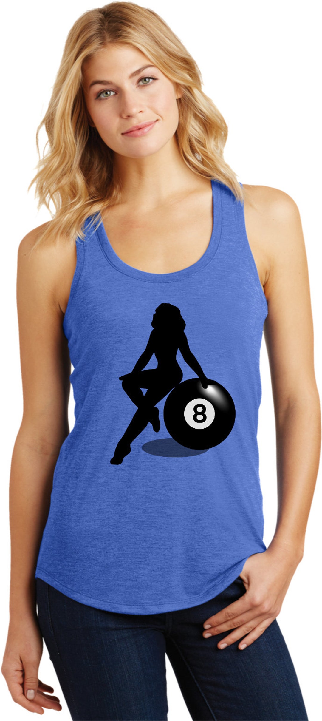 Billiards Pinup Girl 8 Ball Ladies Racer Back Tank Top PINUP-DM138L - Etsy