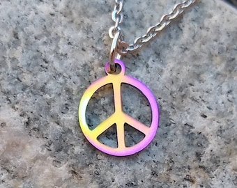 Peace Sign Necklace - Etsy