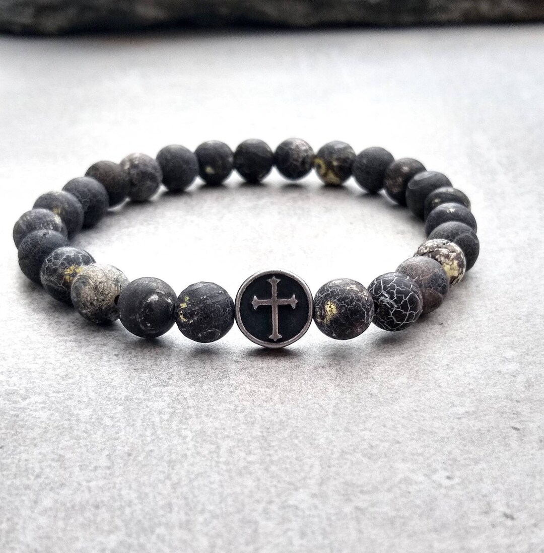 Cross Bracelet. Handmade Beaded Vintage Style. - Etsy
