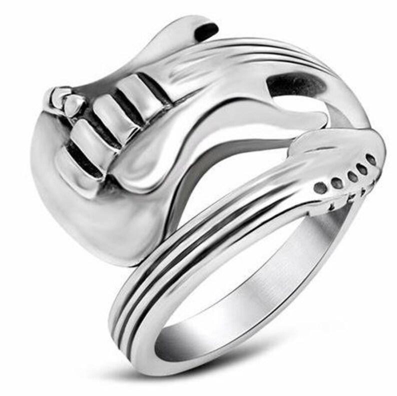 Guitar Ring. Guitar Player Jewelry. Musician Gift. Stainless | Etsy