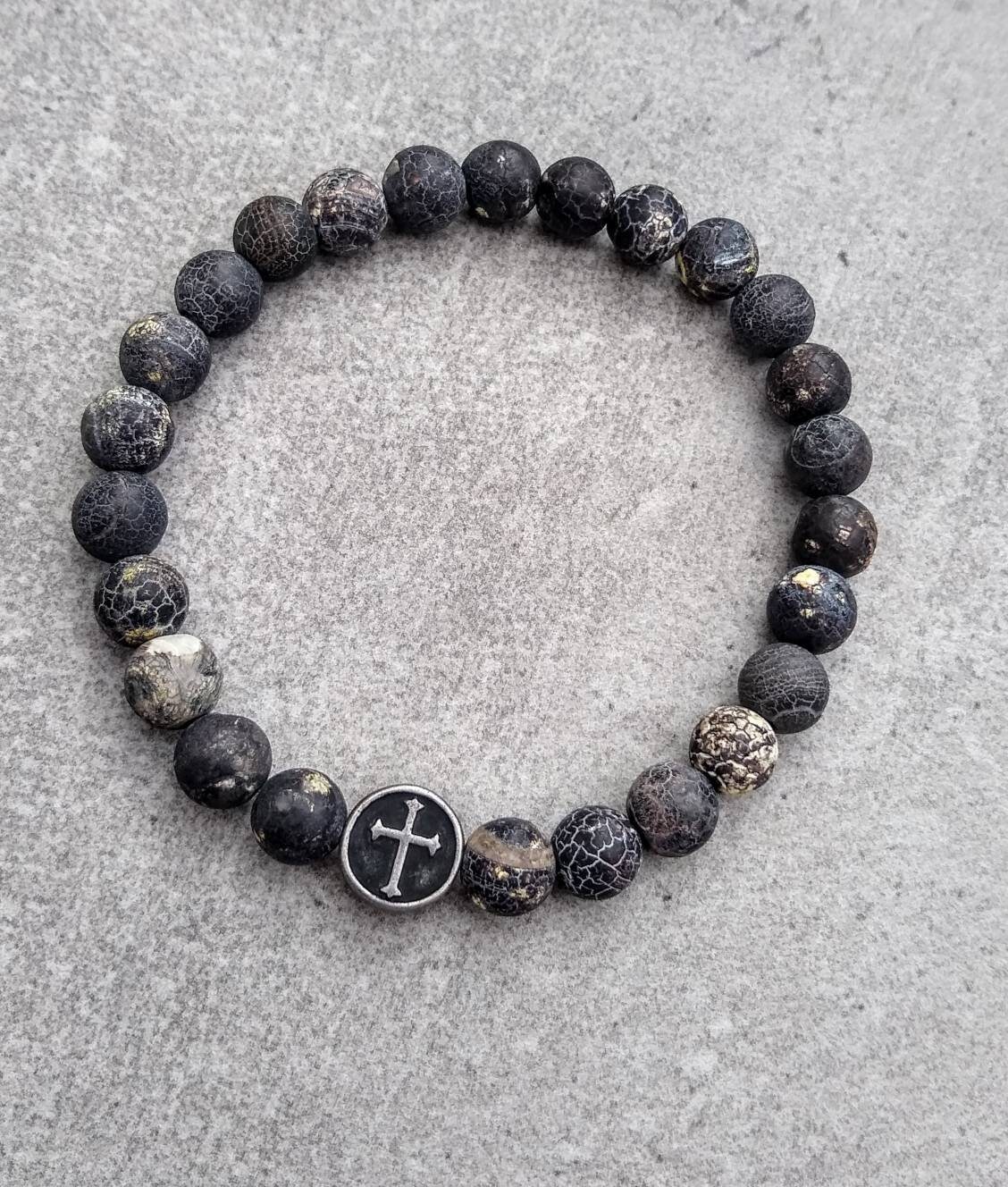 Cross Bracelet. Handmade Beaded Vintage Style. - Etsy