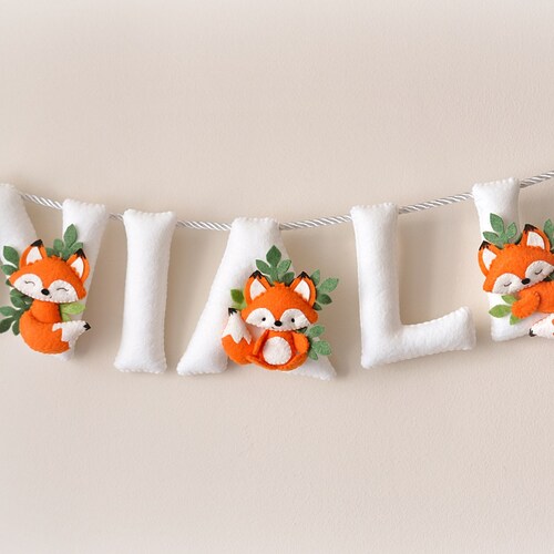 Baby Name Sign Felt Name Banner Stars Clouds Nursery Decor - Etsy