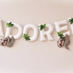 Baby Name Banner, Sloths Nursery Decor - Etsy