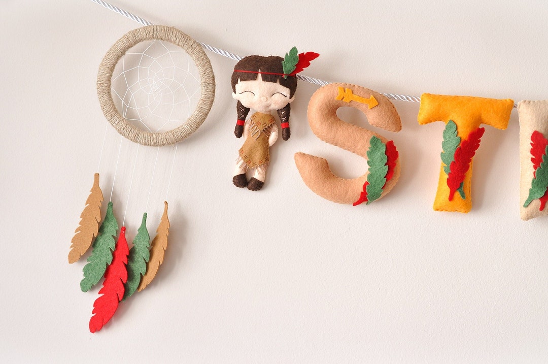 Felt Name Banner: Native American Nursery Decor, Baby Girl Gift - Etsy