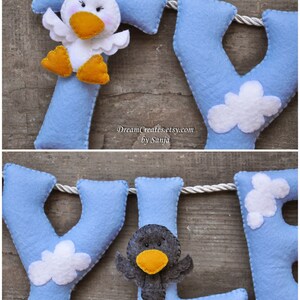 Felt Name Banner, Duckling Nursery Decor, Personalized Letters, Baby ...