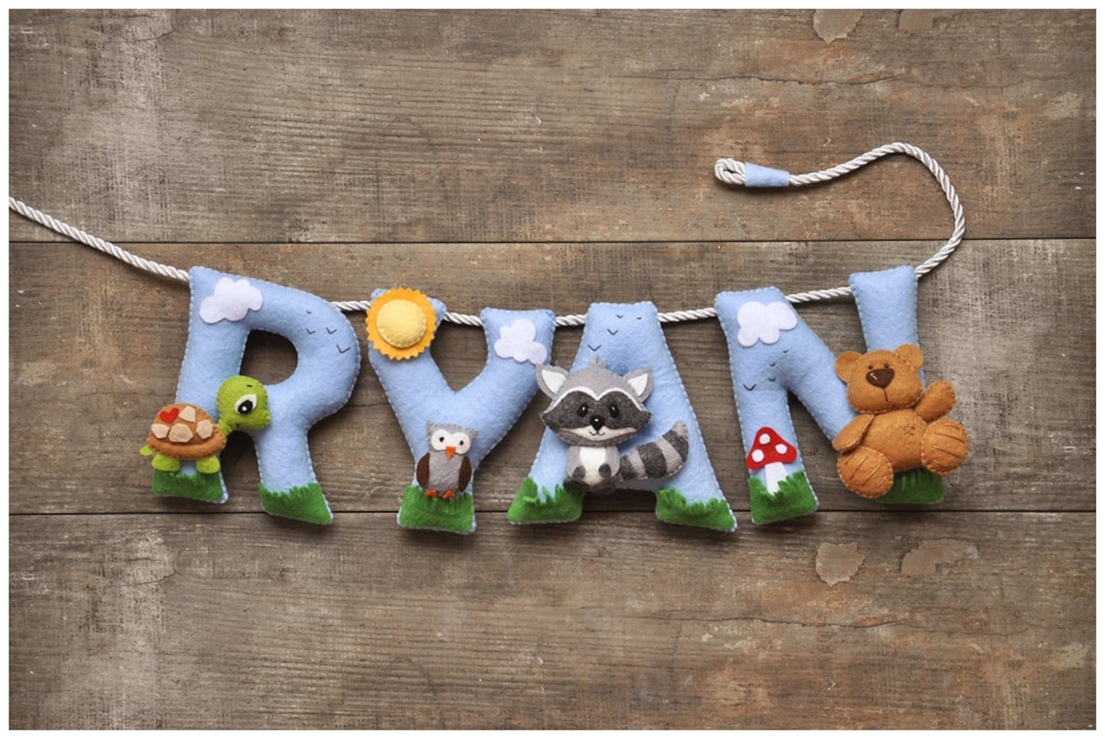 Felt Name Banner Forest Animals Name Banner Nursery Decor | Etsy