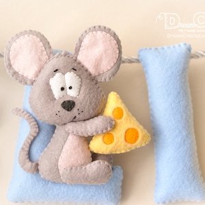 Nursery Decor, Mouse Cheese Decor, Mice Baby Decor, Felt Name Banner ...