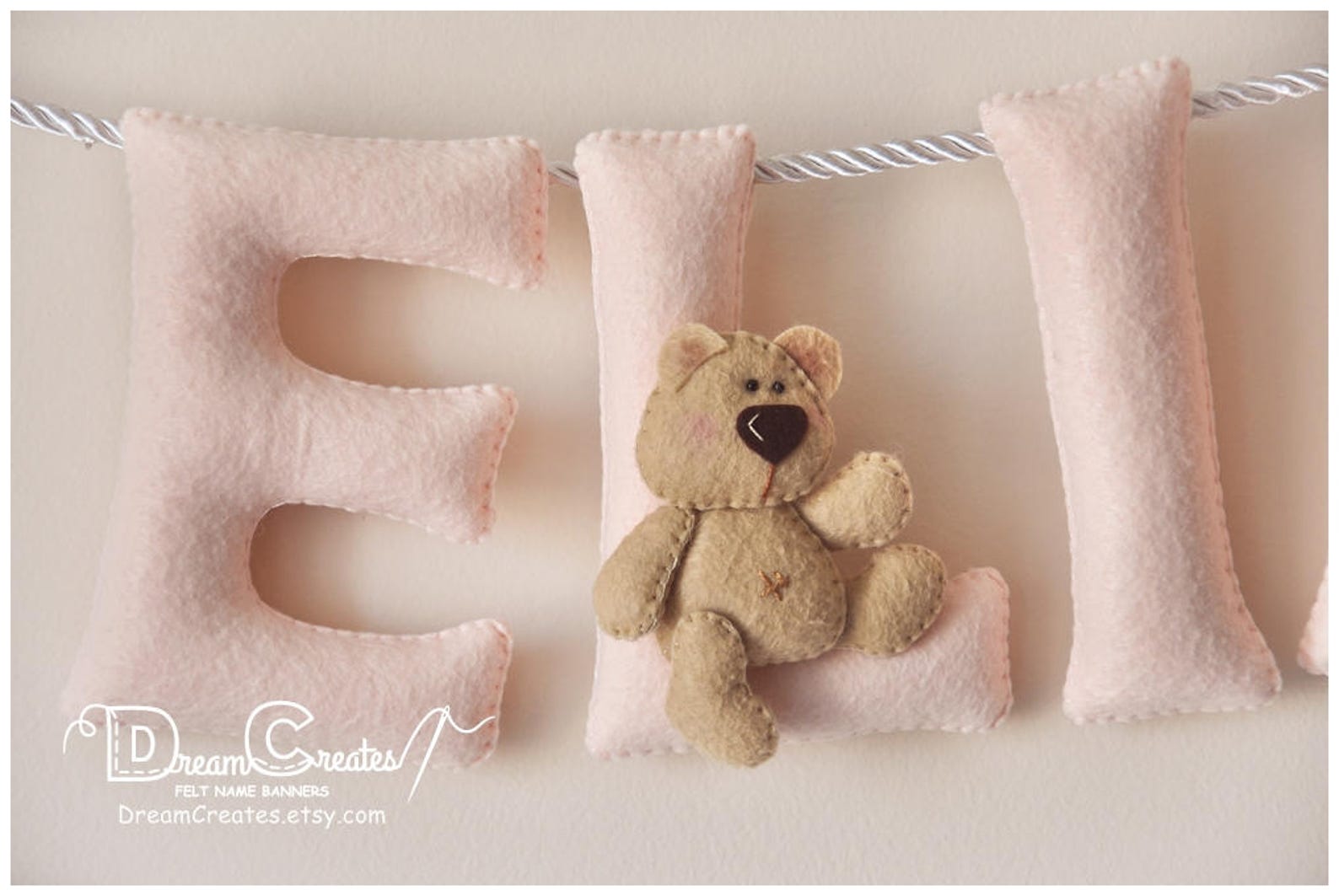 Felt Name Banner Little Teddy Teddy Nursery Decor - Etsy