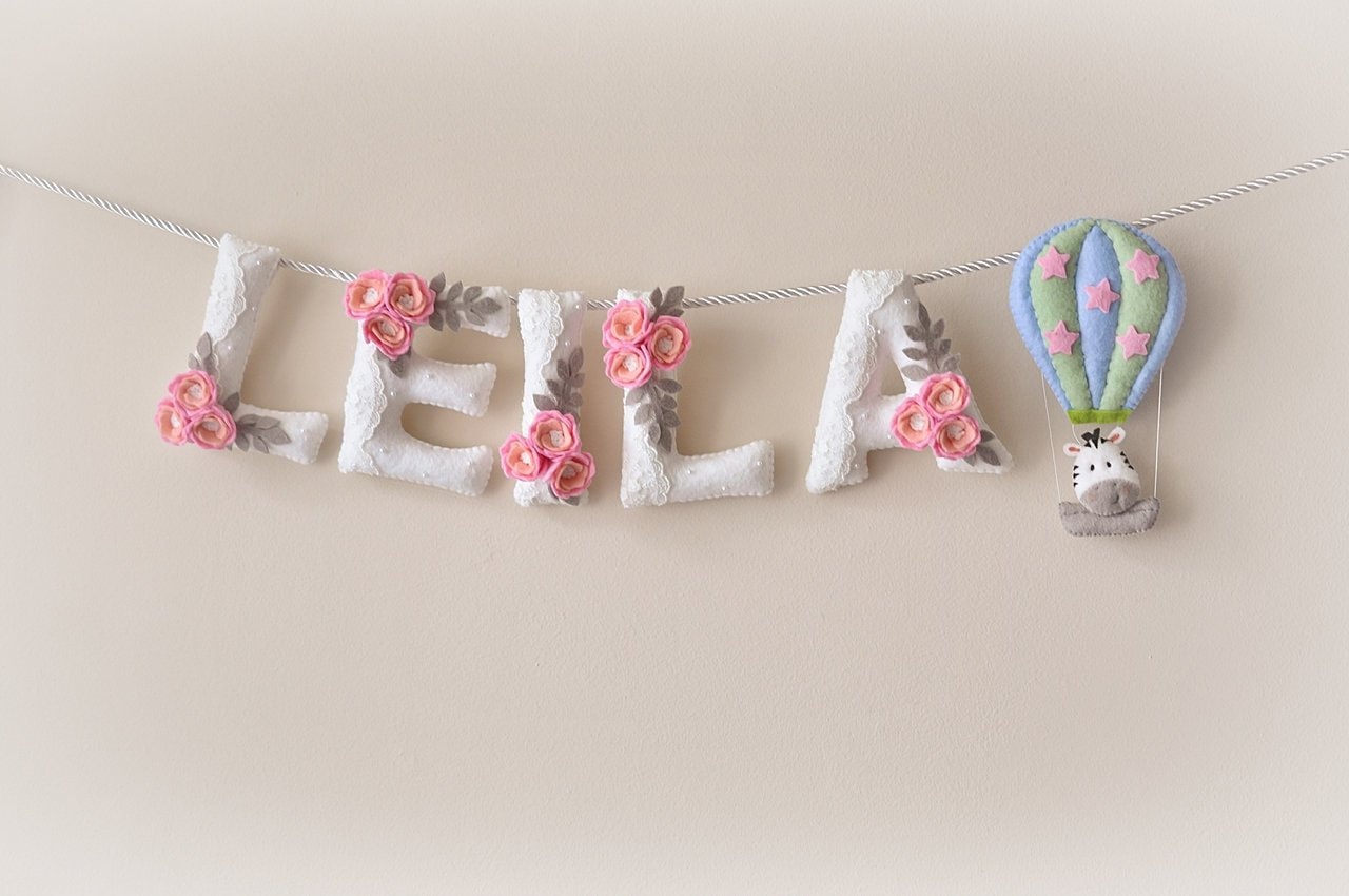 Hot Air Balloon Nursery Decor Baby Name Sign Felt Name - Etsy Sweden