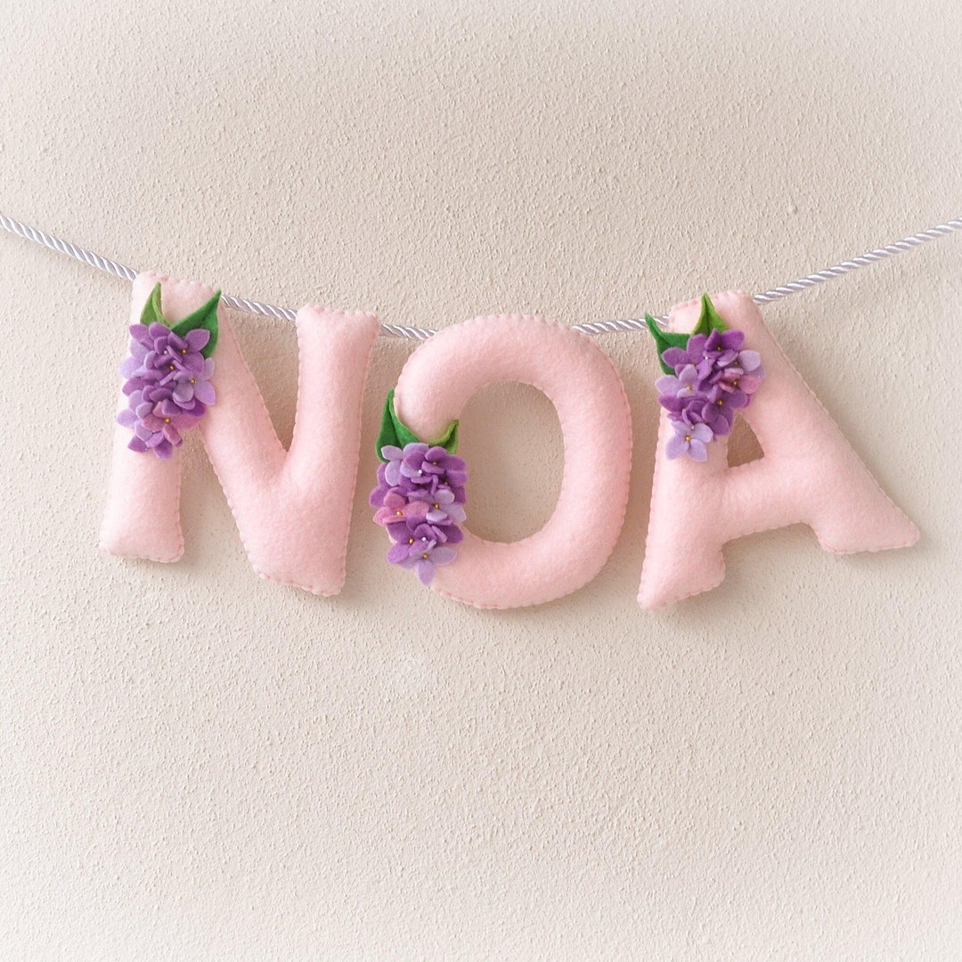 Lilac Felt Name Banner: Custom Baby Shower Decor - Etsy
