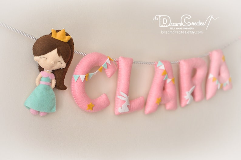 Nursery Decor Princess Name Banner Felt Name Banner Baby - Etsy