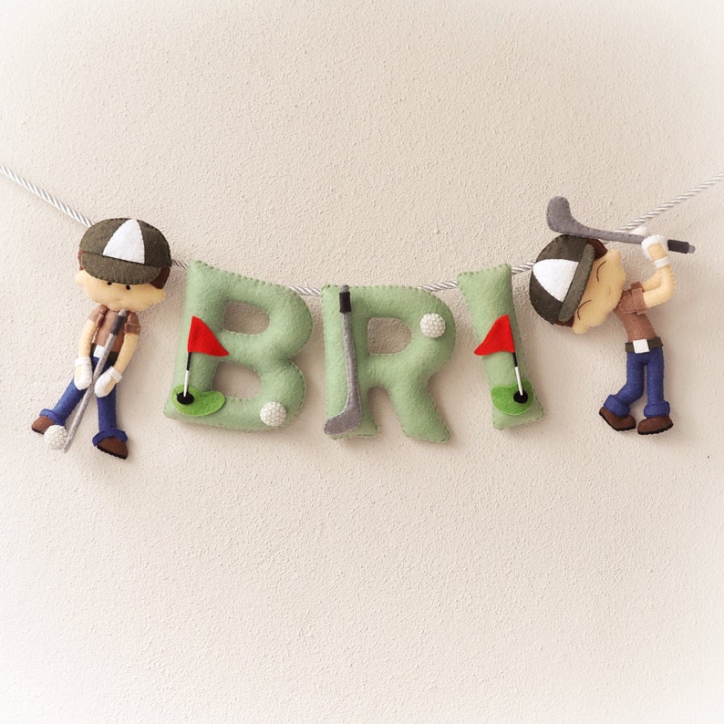 Golf Nursery Decor, Felt Name Banner, Custom Baby Name - Etsy